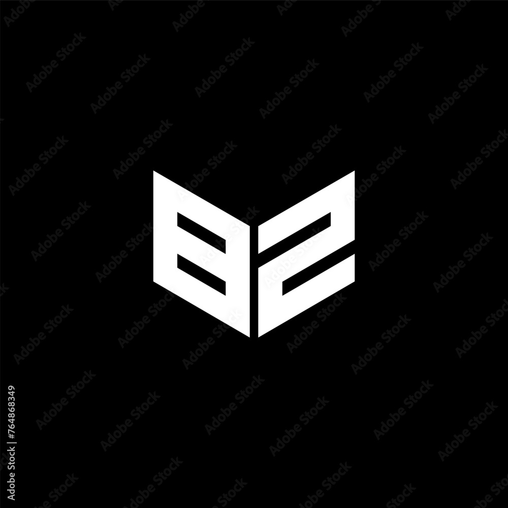BZ letter logo design with black background in illustrator. Vector logo ...