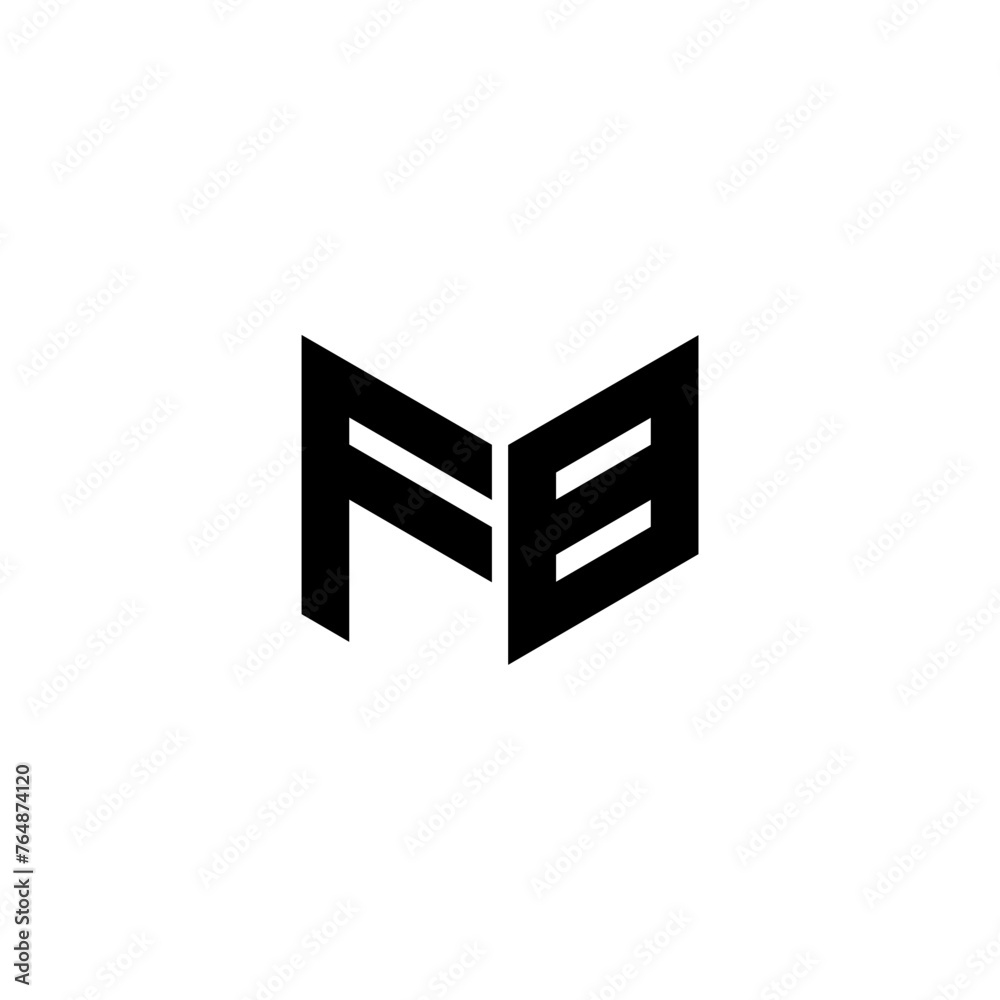 FB letter logo design with white background in illustrator. Vector logo ...