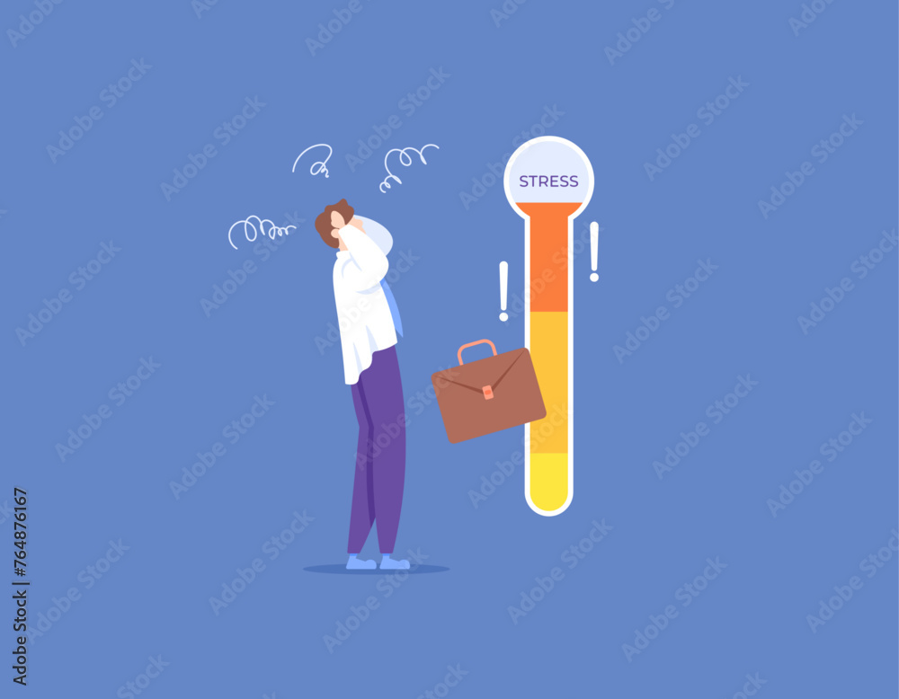 high stress levels. a businessman who looks depressed. Workers or ...