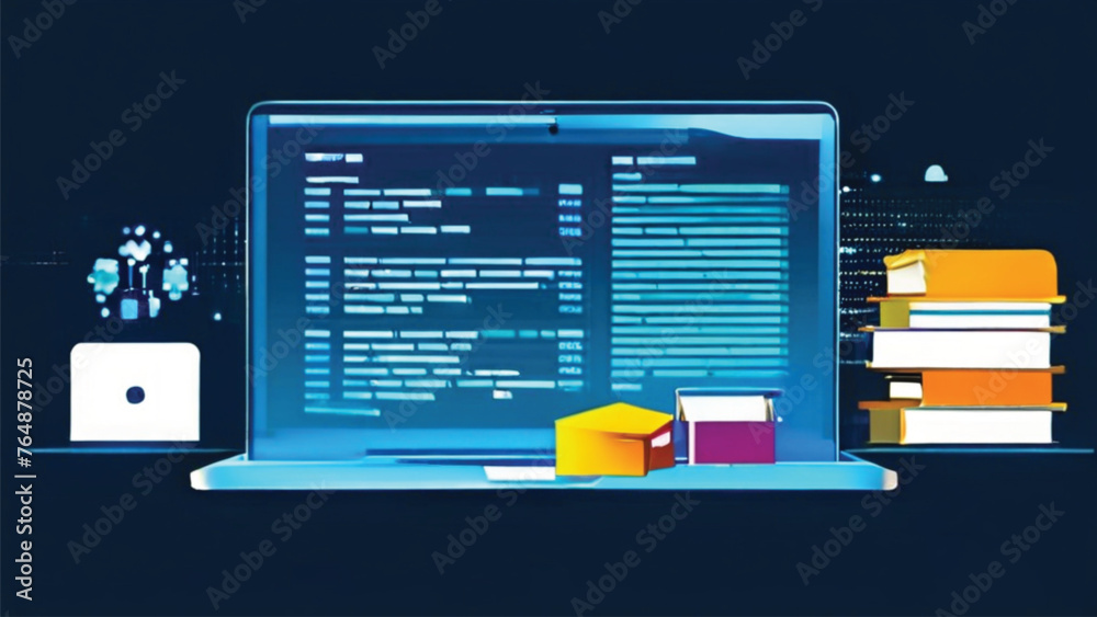 Document Management System (DMS) Technology Businessman uses laptop ...