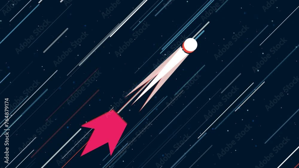 Comet symbol flies through the universe on a jet propulsion. The symbol ...