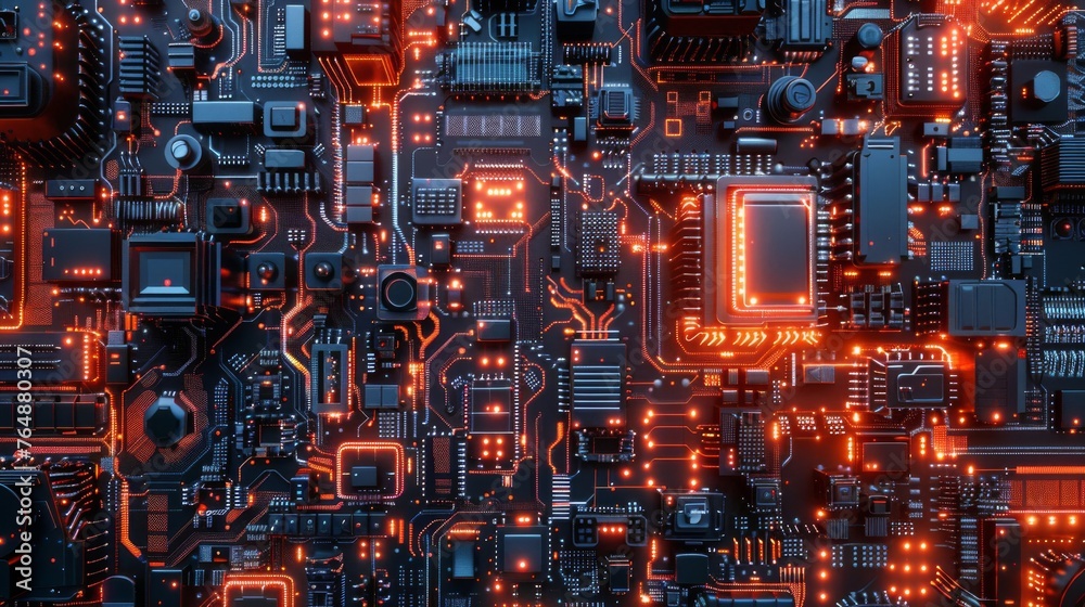 Conceptual illustration of a digital circuitry layout optimized for AI ...