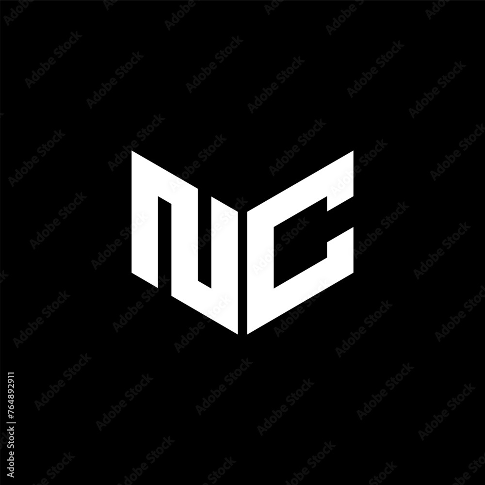 NC letter logo design with black background in illustrator. Vector logo ...