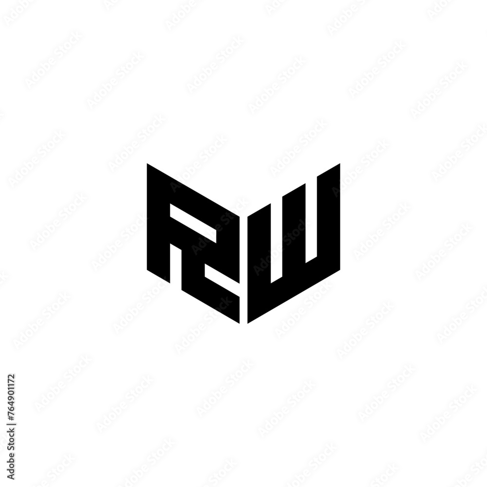 RW letter logo design with white background in illustrator. Vector logo ...