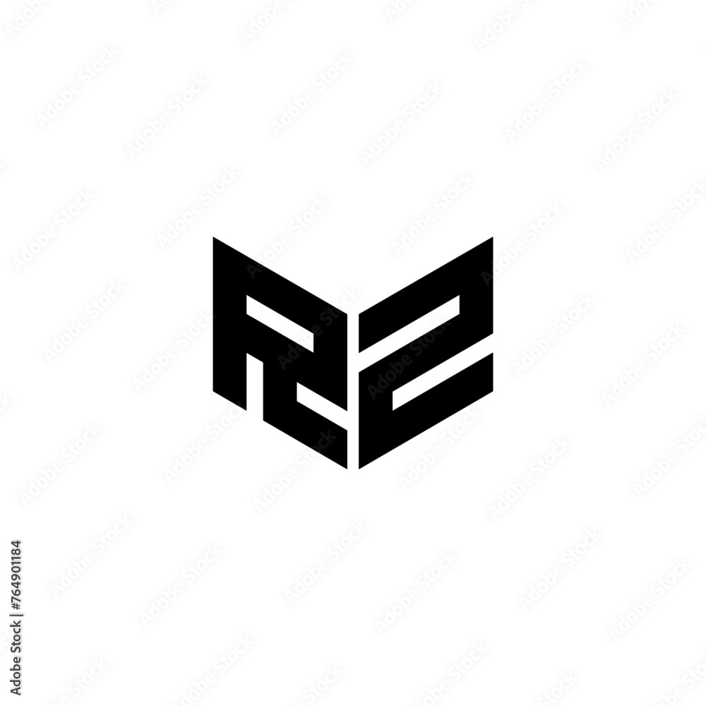 RZ letter logo design with white background in illustrator. Vector logo ...