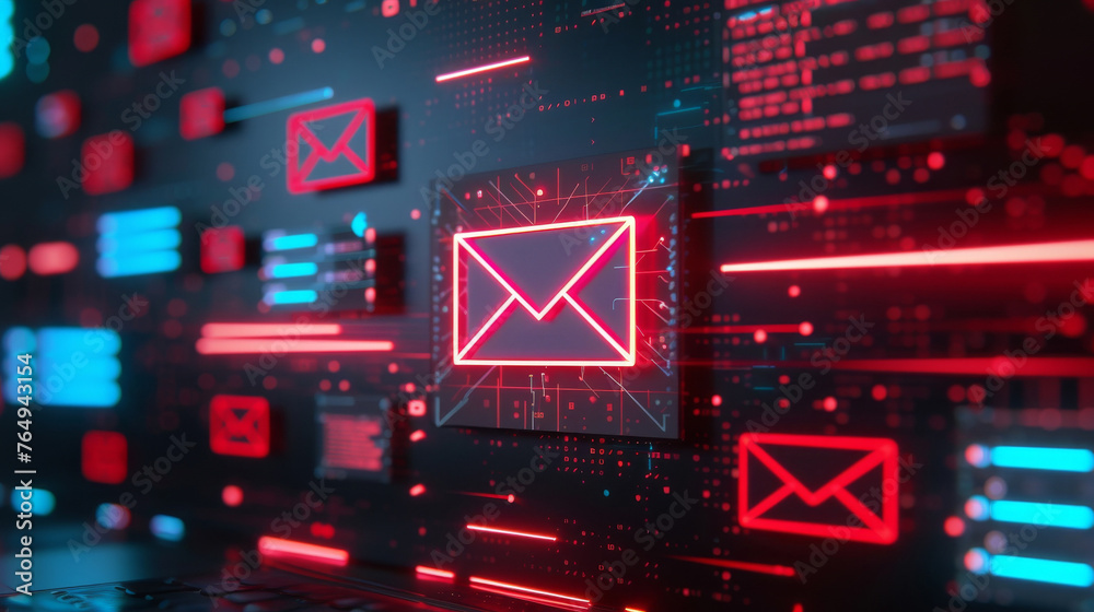 Realistic visualization of an AI-enhanced email security interface with ...