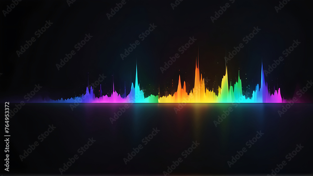 Red spectrum lights with black party club neon lights abstract wave ...