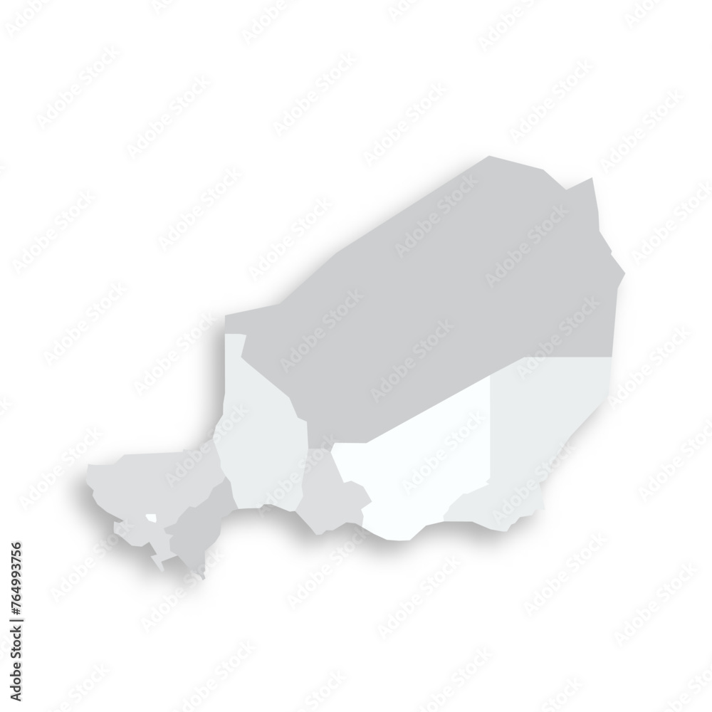 Niger political map of administrative divisions - regions and capital ...