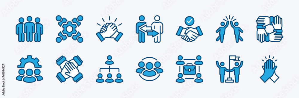 Vektorová grafika „Set of business teamwork icon vector. Containing ...