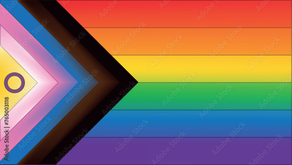 Intersex Progress Pride flag. New LGBTQ Pride Flag gradient background ...