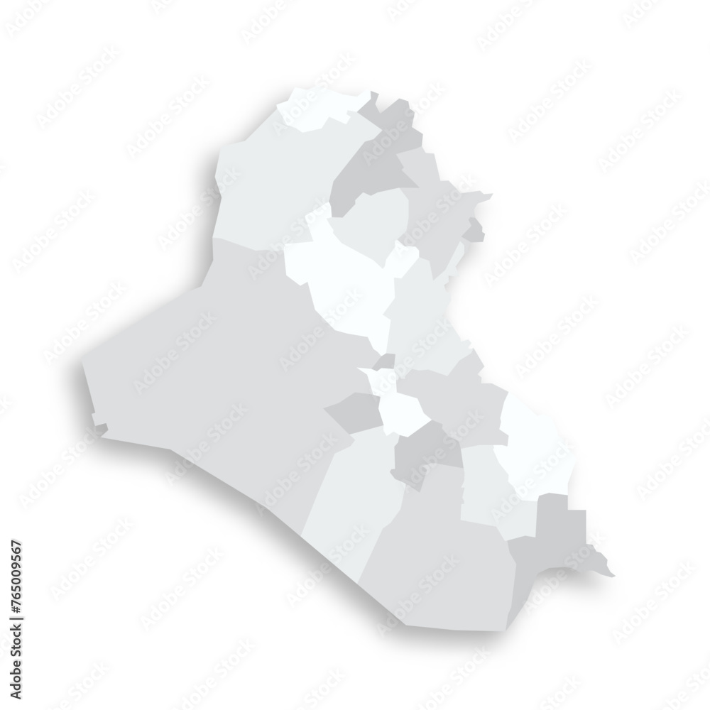 Iraq political map of administrative divisions - governorates and ...
