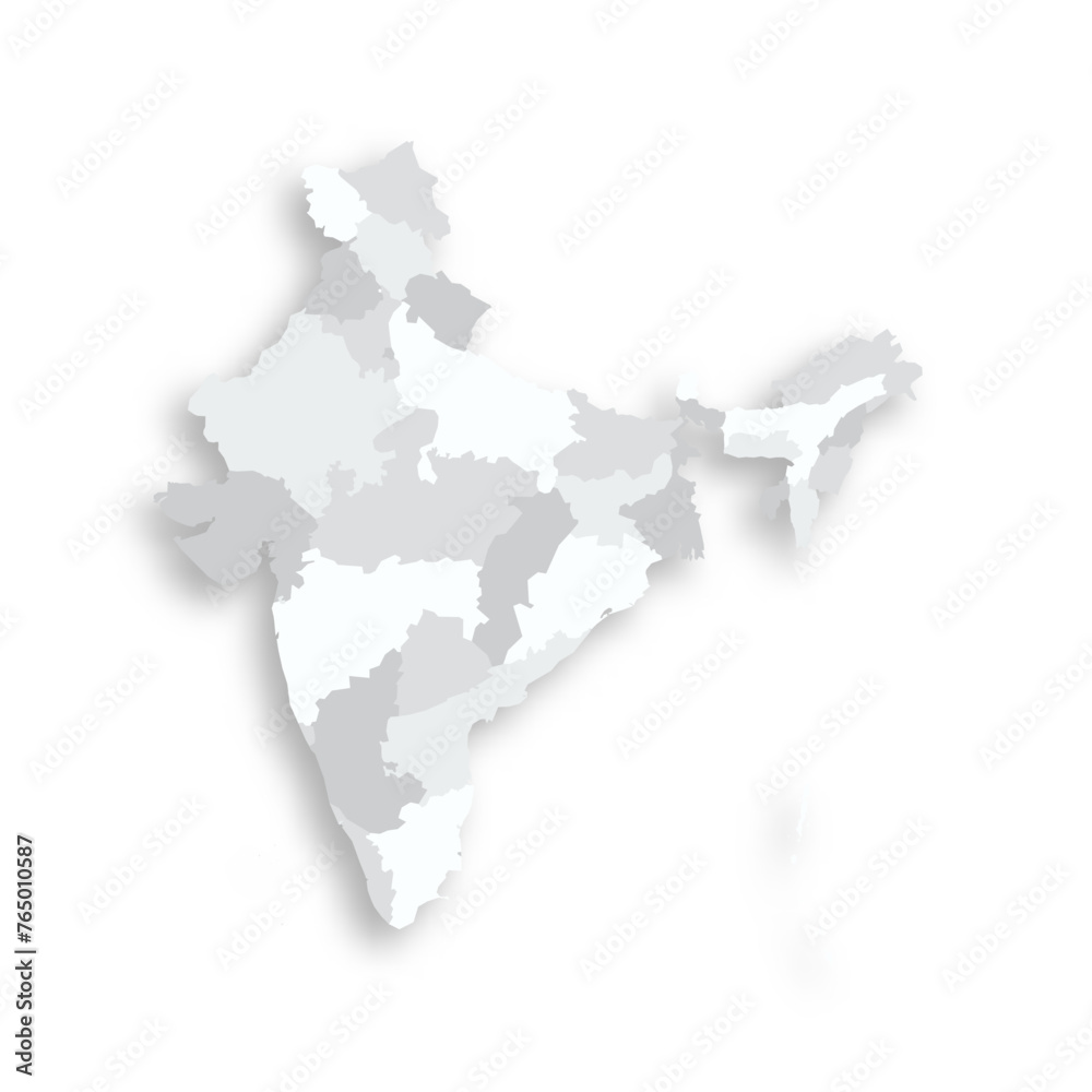 India political map of administrative divisions - states and union ...
