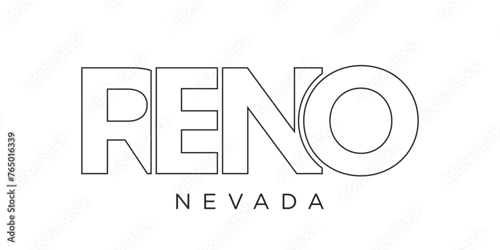 Reno, Nevada, USA typography slogan design. America logo with graphic ...
