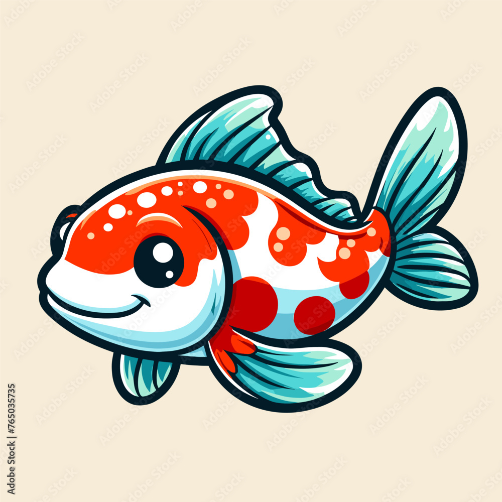 cartoon koi carp fish Chagoi Koi Sanke Koi Ochiba Koi Kohaku Koi Tancho ...