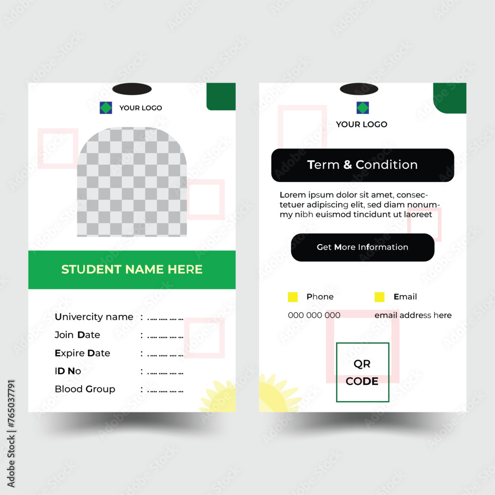 Student ID Card Format Template in Publisher, Illustrator, Id Card ...