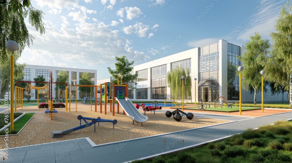 Group of diverse students engaged in interactive learning activities at ...