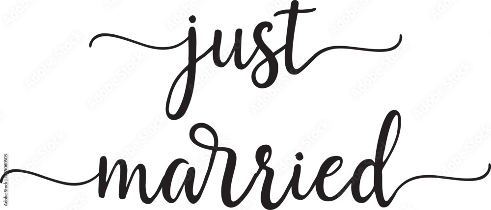 Just married vector sign for your design, Isolated on white background ...