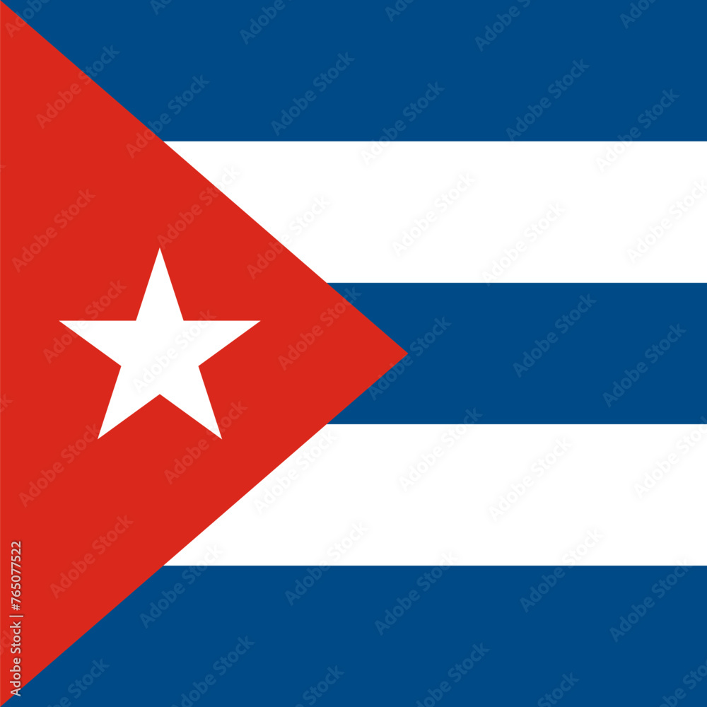 Cuba flag - solid flat vector square with sharp corners. Stock Vector ...
