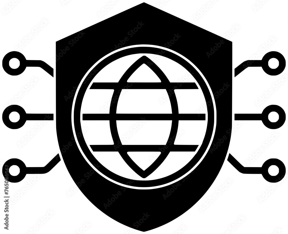 Vetor de secure illustration web silhouette digital logo information icon internet outline lock ...