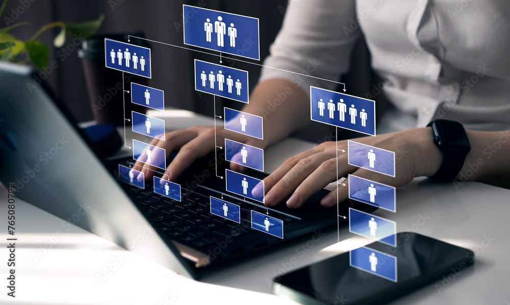 Business hierarchy structure. Relations of order or subordination ...