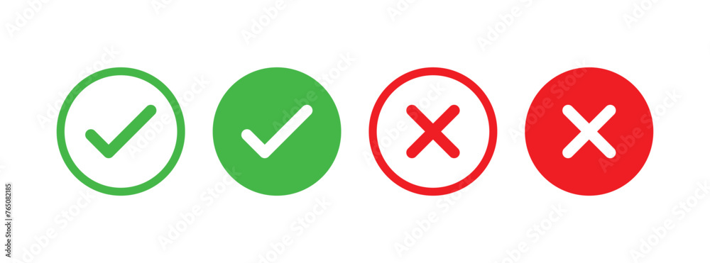 Right And Wrong icon Vector Illustration. Check mark and Cross mark ...