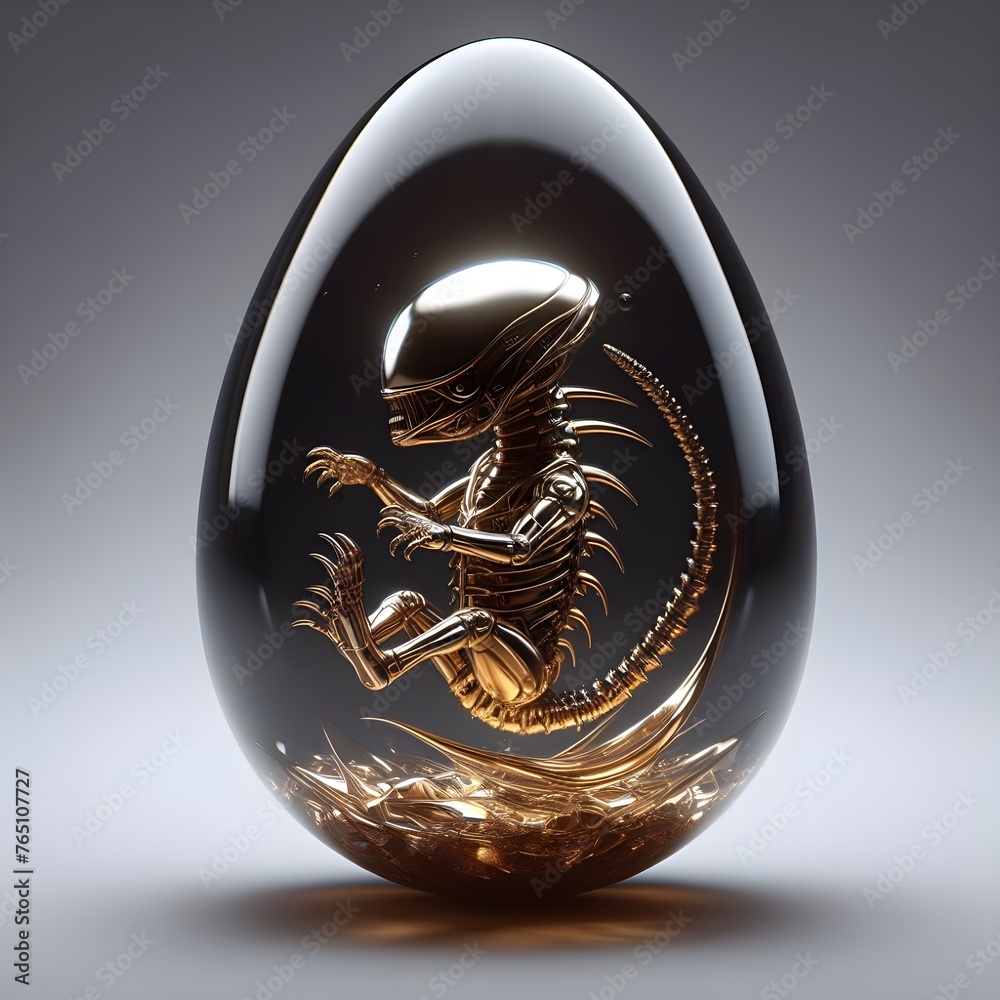 Happy easter baby monster embrio ghost zombie alien eggs angry in 3D ...