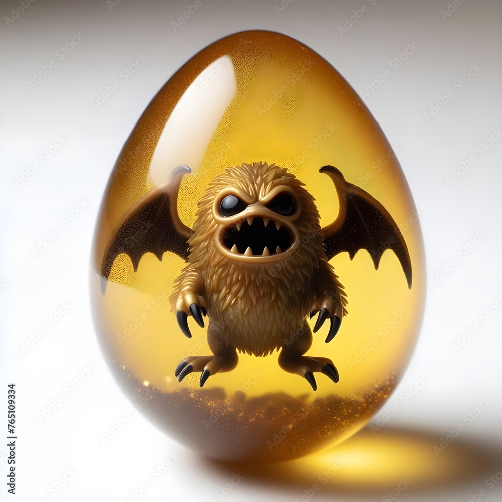 Happy easter baby monster embrio ghost zombie alien eggs angry in 3D ...