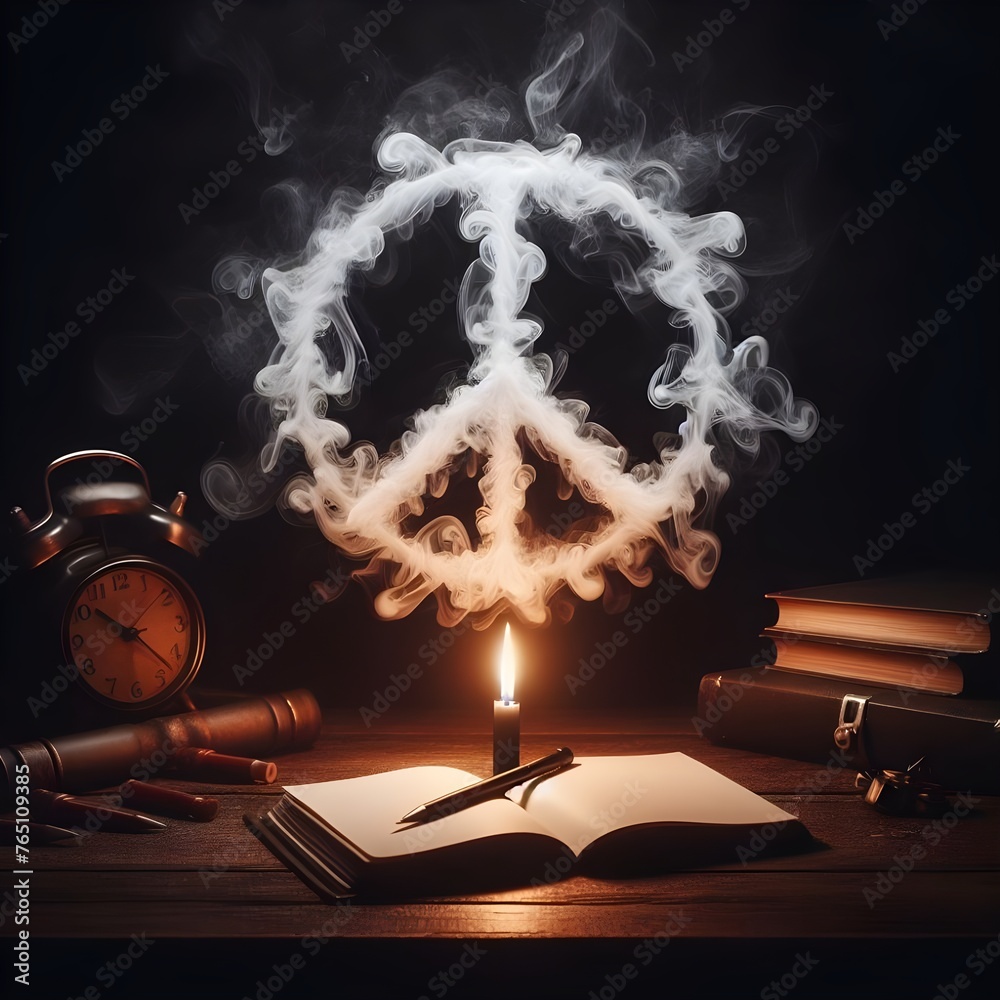 ai generated 3D realistic illustration of a candle producing fogging ...