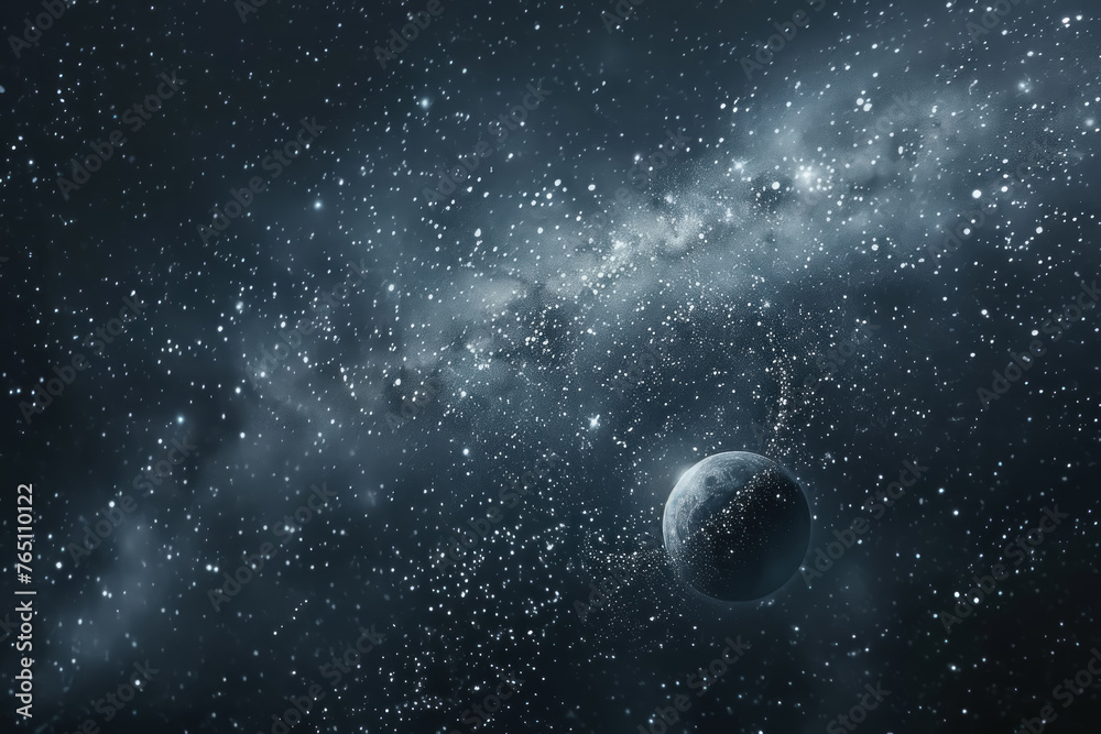 Cosmic Ballet, The quiet majesty of a celestial dance, a moon's orbit ...