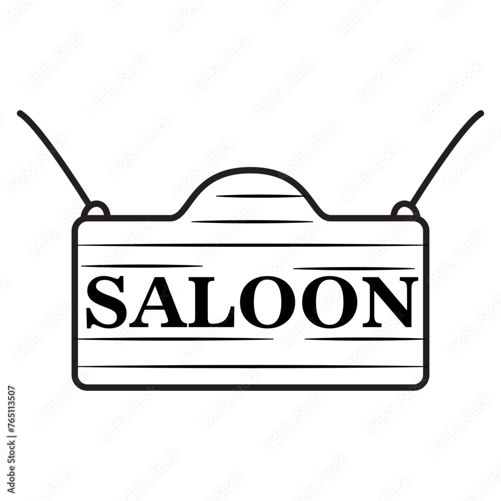 Wood texture sign board. Wild West saloon sign.Wooden curly board ...