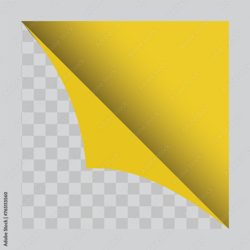 Curled corner, Curled paper page corners on transparent shadow ...