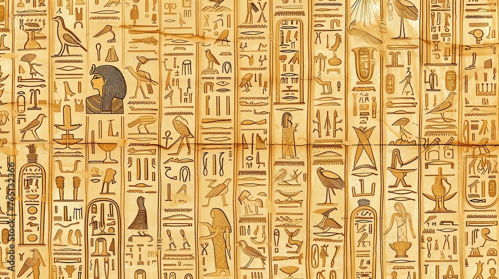 This image is of an ancient Egyptian papyrus. It is covered in ...