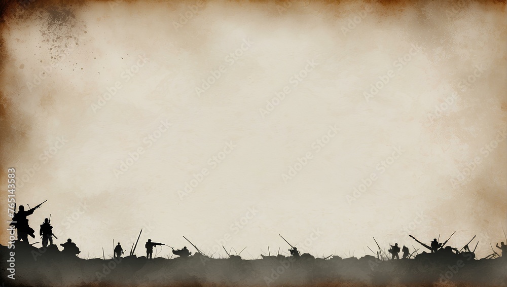war background with old paper texture, copy space, space for text and ...