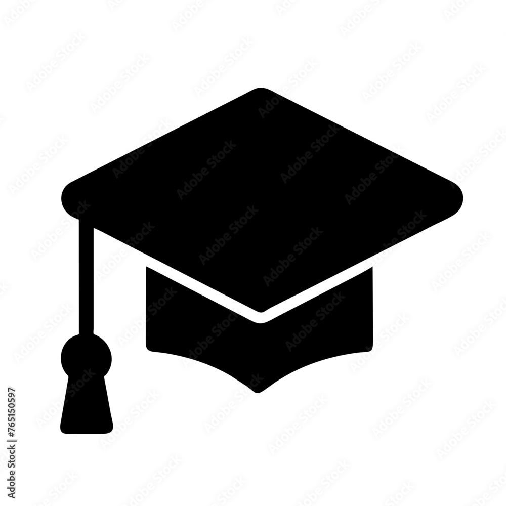 Graduation cap icon on a Transparent Background Stock Vector | Adobe Stock