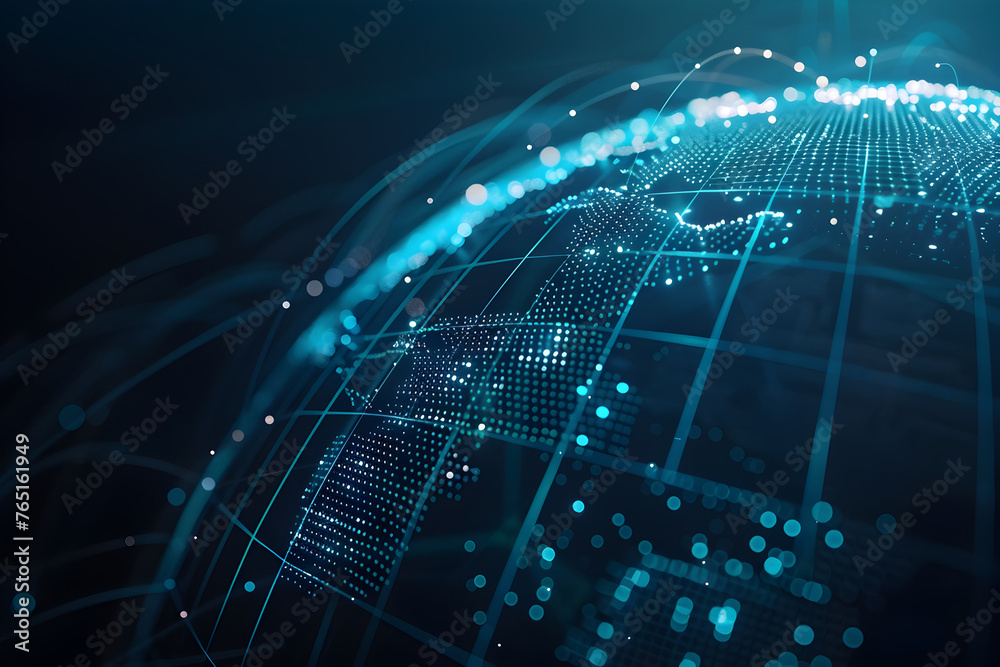 3D Earth Wireframe Globe: Detailed Geometric Topography Highlighted in ...