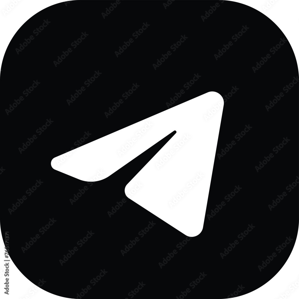 Telegram icon. Social media editorial flat vector isolated on ...
