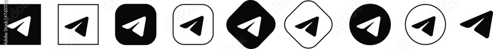 Telegram icon set. Social media editorial flat vector isolated on ...