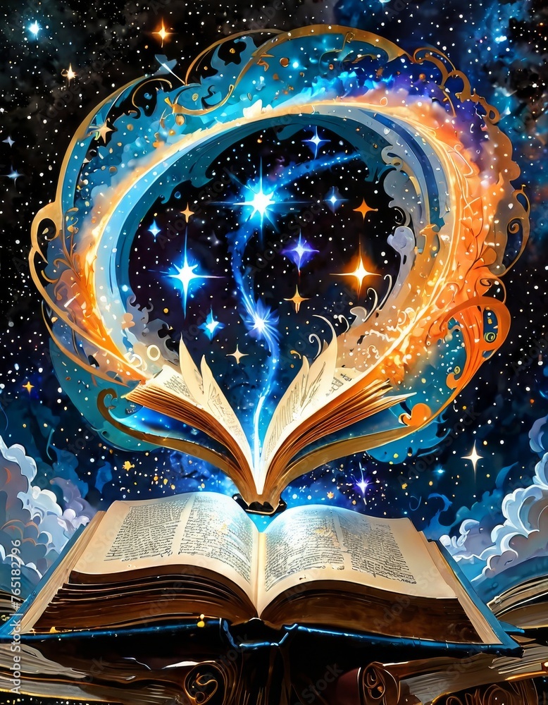 In this dynamic image, an open book projects a heart-shaped ...