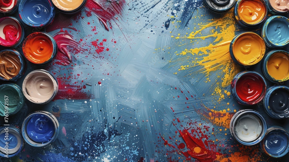 vibrant and dynamic showcase with an Artistic Splatter Paint center and ...