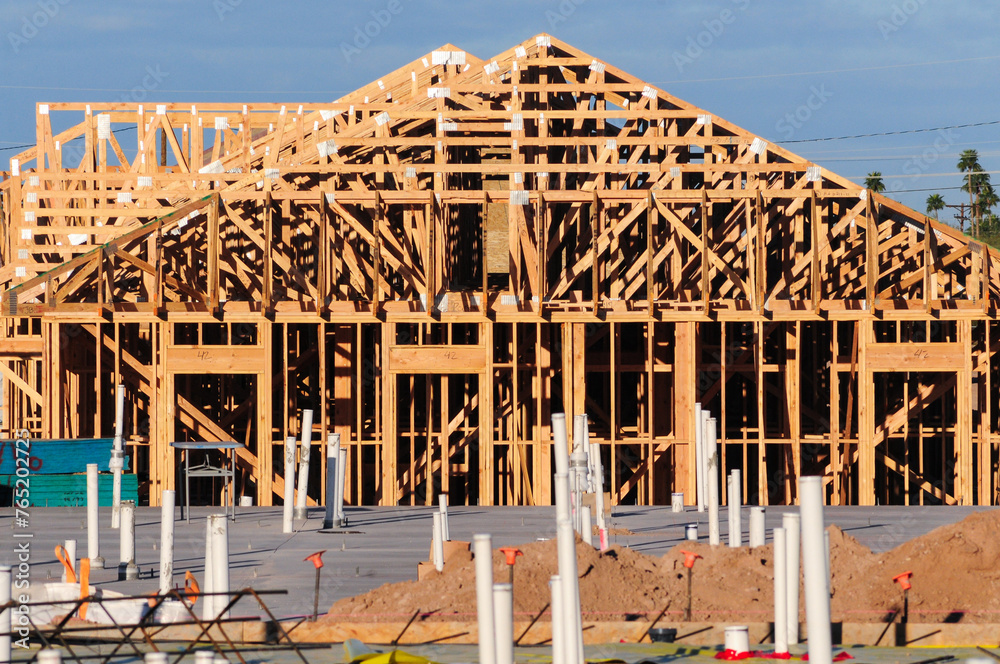 Construction site of a new subdivision in Pinal County, Arizona ...