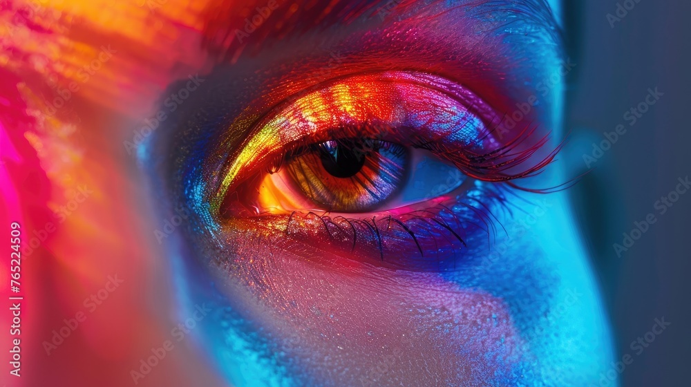 High-tech makeup application, augmented reality beauty tutorials, solid ...