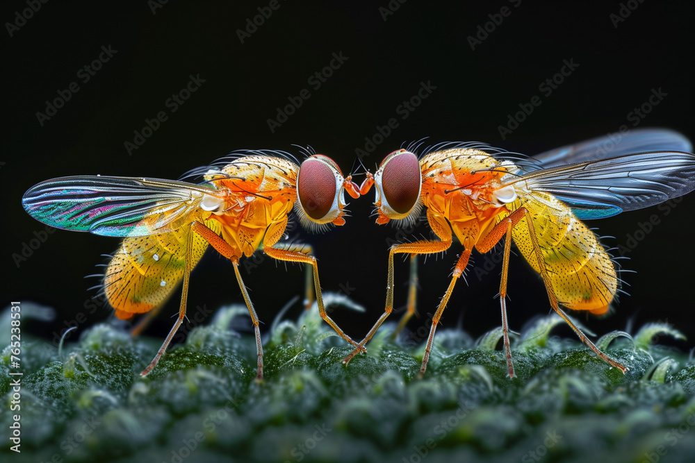 Macro Photography of Two Fruit Flies Kissing Generative AI Stock ...