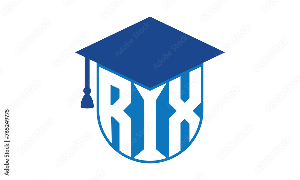 RIX initial letter academic logo design vector template. school college ...