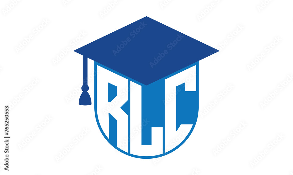 RLC initial letter academic logo design vector template. school college ...