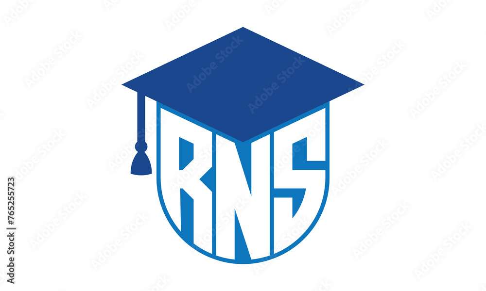 RNS initial letter academic logo design vector template. school college ...
