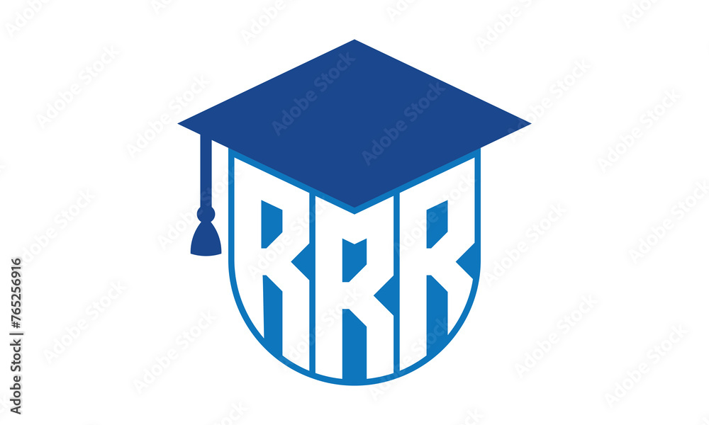 RRR initial letter academic logo design vector template. school college ...
