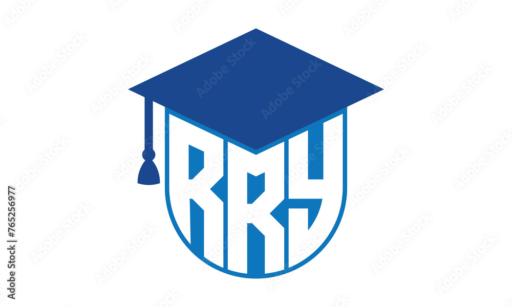 RRY initial letter academic logo design vector template. school college ...