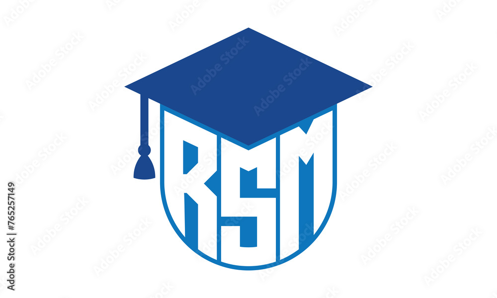 RSM initial letter academic logo design vector template. school college ...