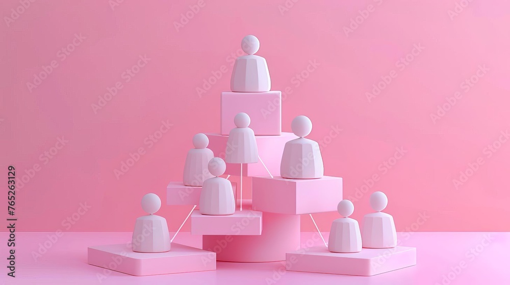 Organizational hierarchy structure concept illustration, business ...