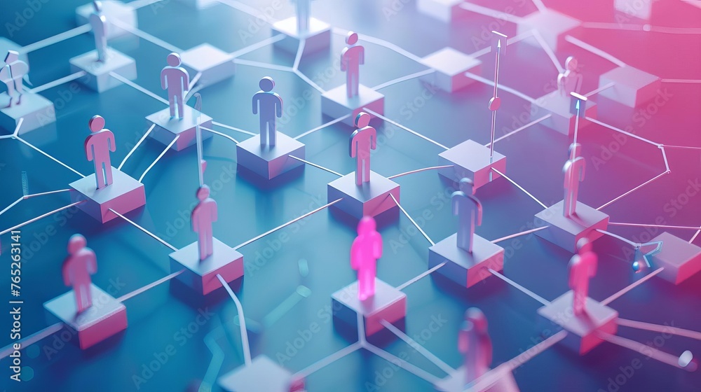 Organizational hierarchy structure concept illustration, business ...